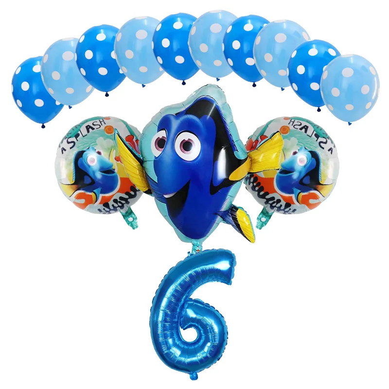 14pcs Nemo Theme Foil Balloon Underwater World Cute Inflatable Clown ...