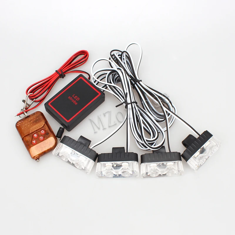 4x2 led Police lights with Wireless Remote control box led strobe ...
