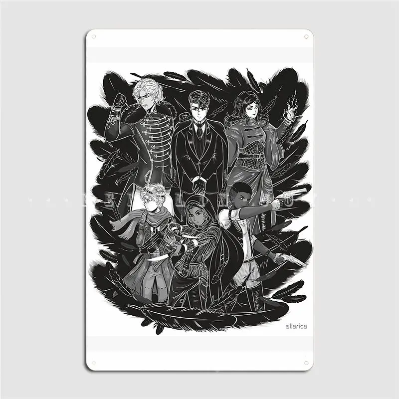 Inktober-Six-Of-Crows-Metal-Sign-Wall-Pub-Kitchen-Retro-Wall-Decor-Tin ...