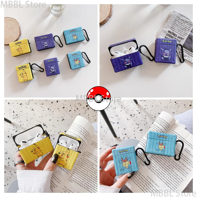 Pokemon Pikachu Gengar Earphone Case With hook for Apple AirPods 1 2 3 ...