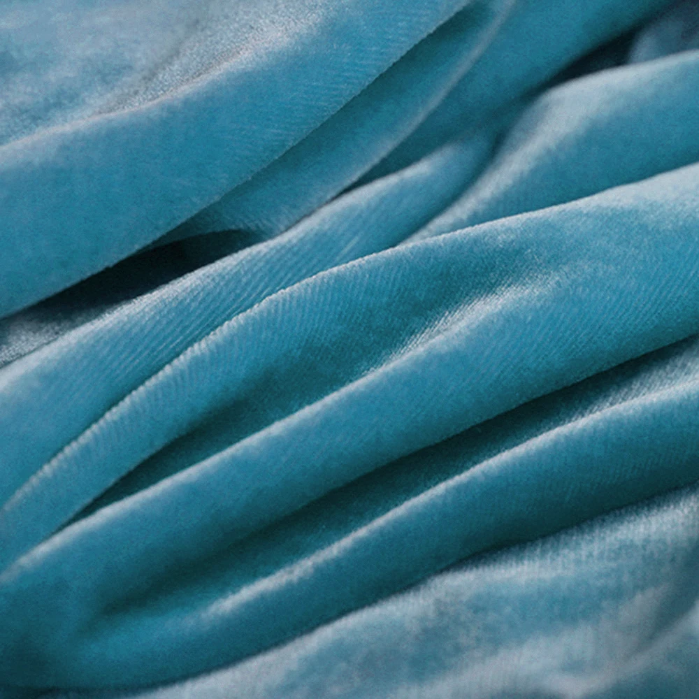 Light Blue Velvet Fabric