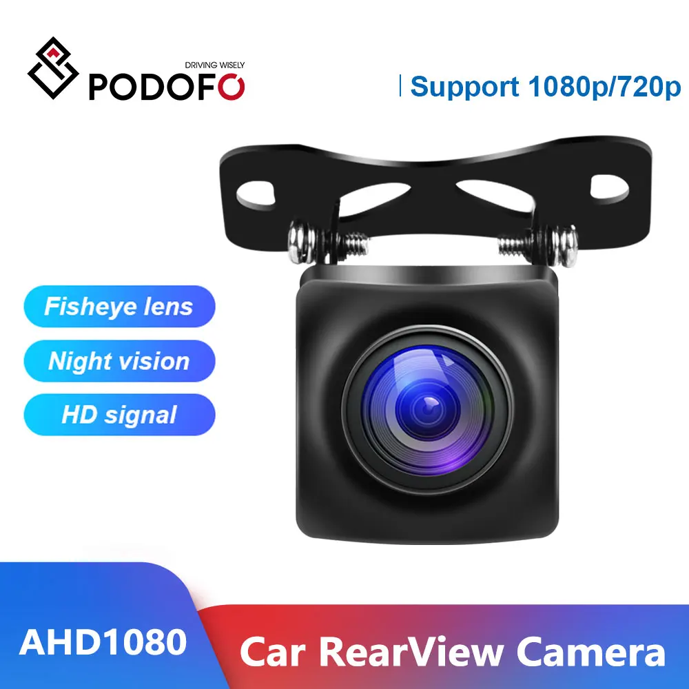 Podofo-AHD-1080P-Vehicle-Rear-View-Camera-Car-Reverse-Black-Fisheye ...
