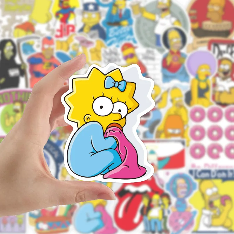 50PCS Anime Simpsons Cartoon Stickers Skateboard Fridge Guitar Laptop ...