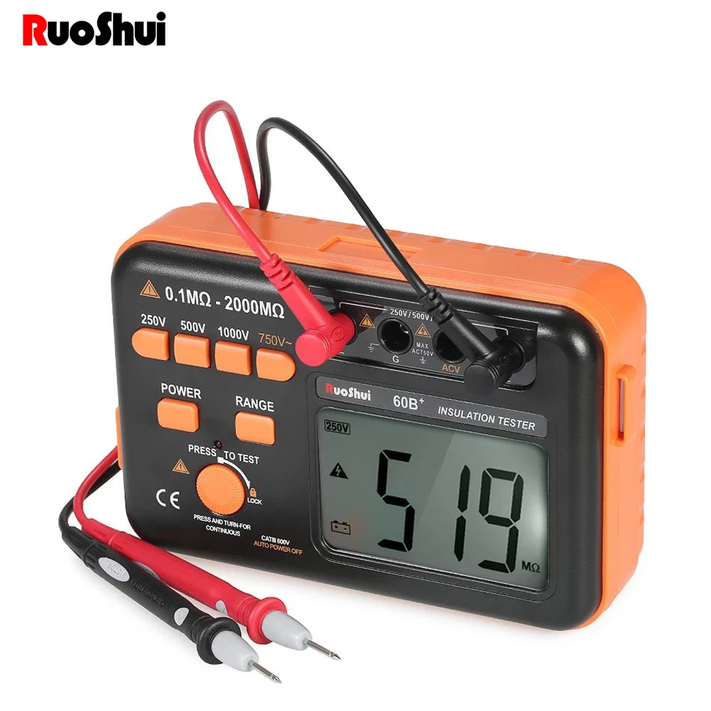 Multimeter Insulation Electrical Test AC 250V/500V/1000V Megohmmeter ...