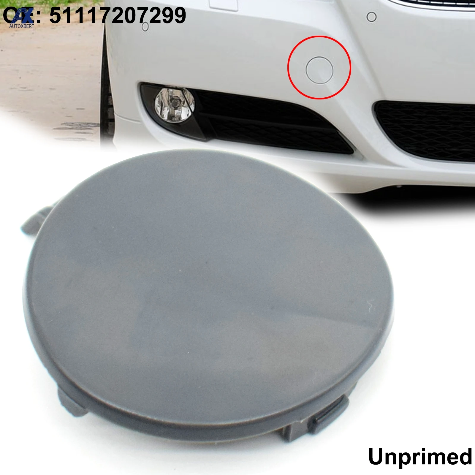 Front Bumper Tow Eye Hook Cover Lid Trim Unprimed Cap Hook For BMW 3 ...