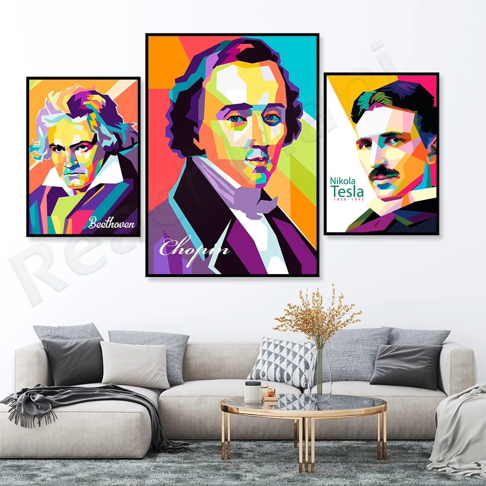 Chopin-portrait-Ludwig-van-Beethoven-Beethoven-wall-canvas-pop-art-retro-style-classic-poster ...