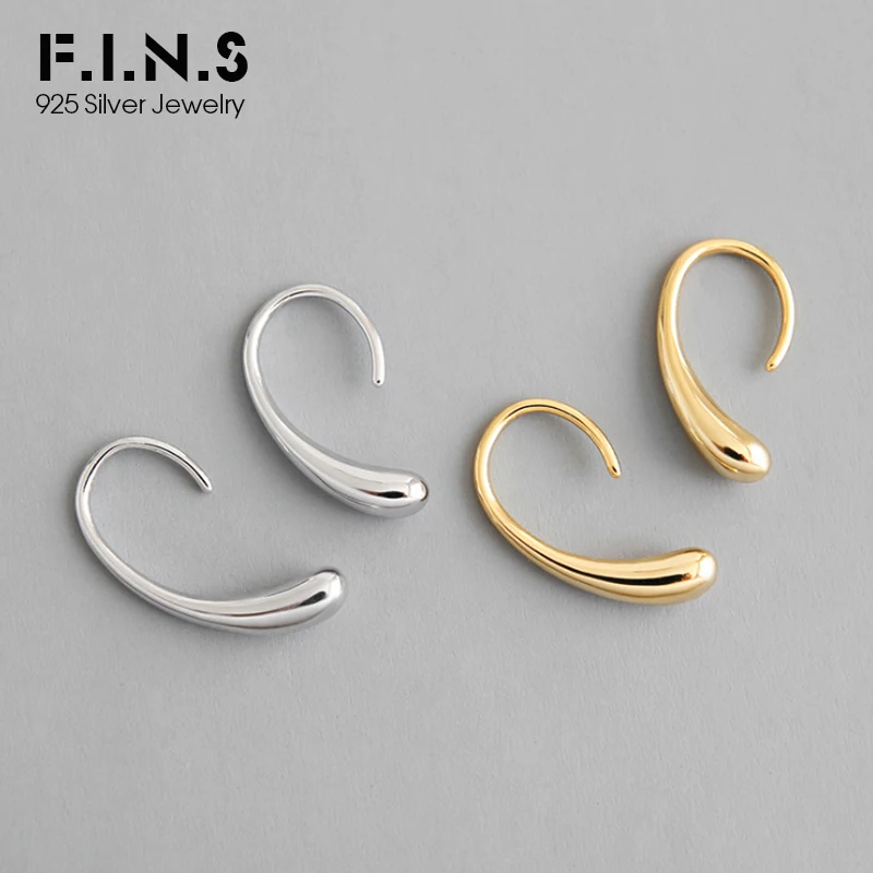 F. I. N. S минималистичные серьги из стерлингового серебра S925 INS простая Капля воды в форме ...