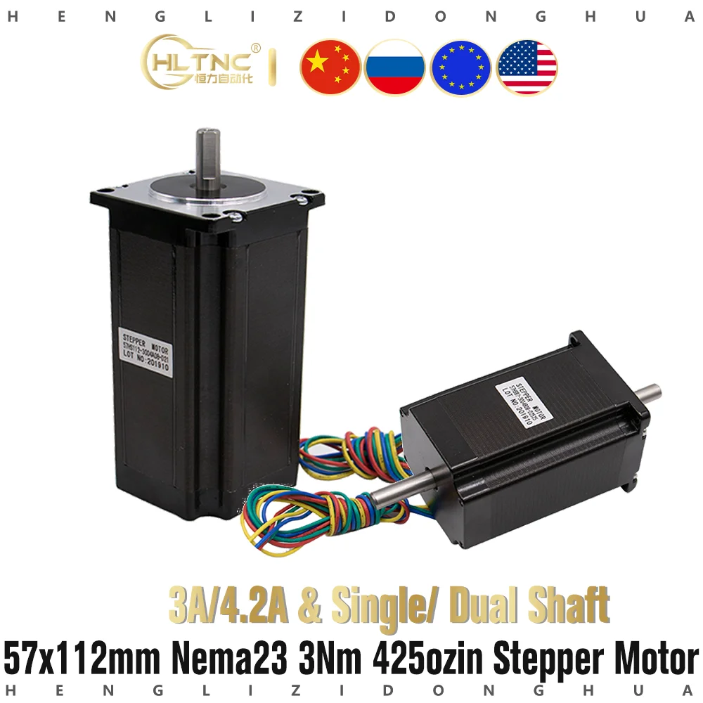 Ru Eu Nema23 Micro Stepper Motor 57x112mm 4-lead 4.2a 3a 3n.m Nema 23 ...