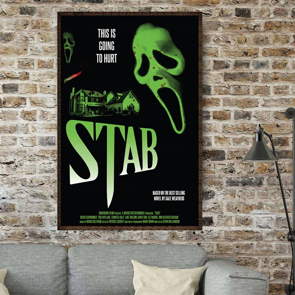 horror movie wall art Halloween art Bates Motel on canvas horror movie ...