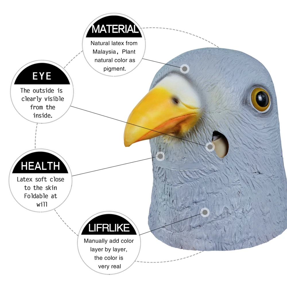 Halloween Pigeon Head Cosplay Mask - AllCosplay.com