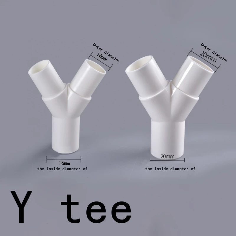 PVC plastic Y type tee Y tee fork water pipe tee drip box tee joint ...
