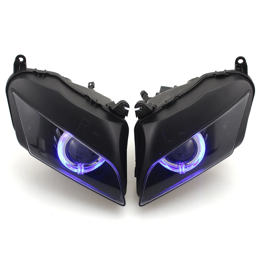 Motocicleta-HID-Projetor-L-H-Beam-Montagem-do-farol-LED-Angel-Devil ...