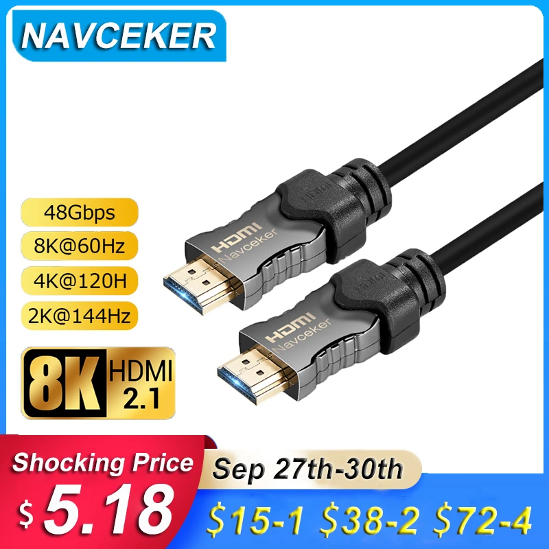 2024-HDMI-2-1-Cable-8k-60Hz-4K-120Hz-3D-High-Speed-48Gbps-HDMI-Cable ...