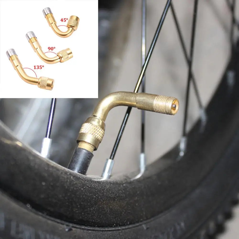 1pcs Car Motorcycle Tire Brass 45/90/135 Degree valve Rod Inflatable ...