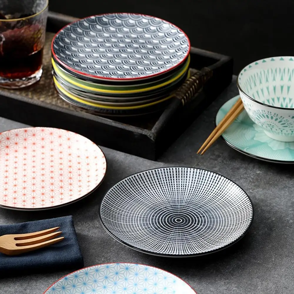 4-Pieces-6-inch-Shallow-Plates-Set-Ceramic-Material-Diameter-16-Cm ...