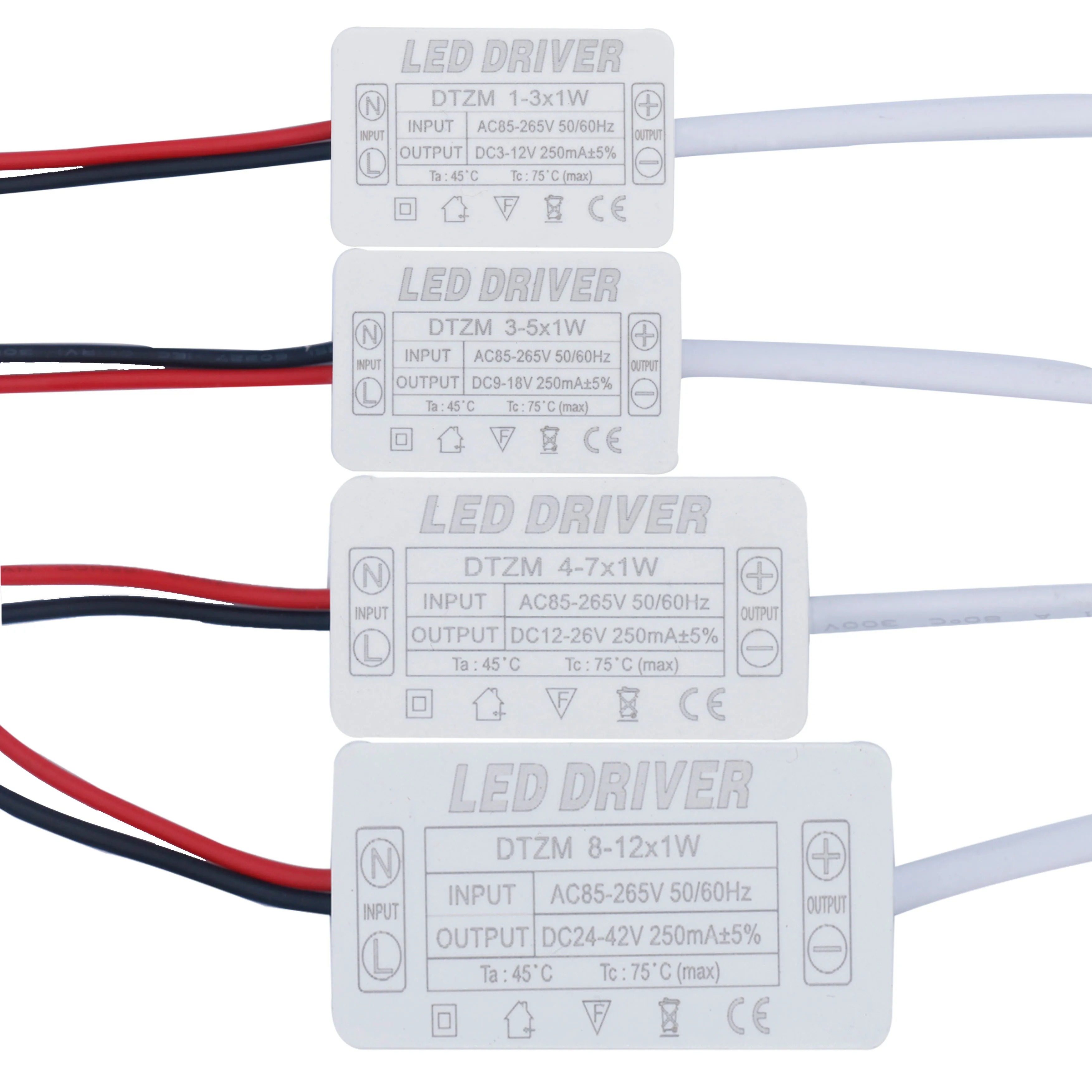 LED-Driver-250mA-4W-7W-10W-12W-15W-17W-24W-28W-35W-LED-Power-Supply ...
