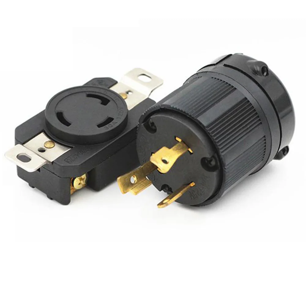 Black-American-30A-125V-NEMA-L5-30P-L5-30R-US-3-hole-anti-off-industry ...