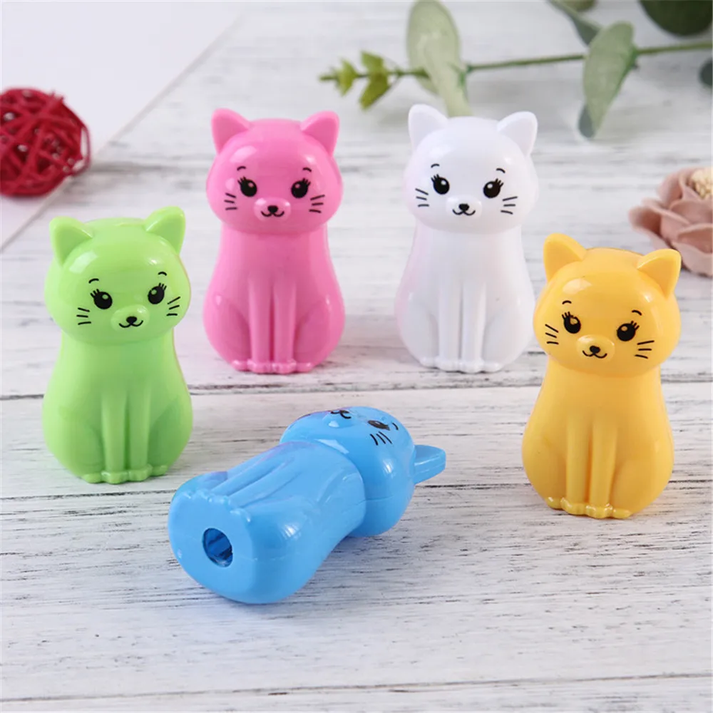 5pcs Cartoon Cat Pencil Sharpeners Portable Manual Pencil Cutter Knife ...