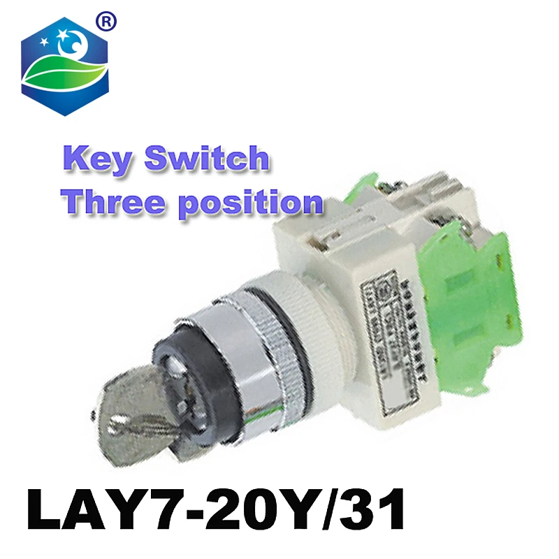 Key Switch LAY7 20Y/31(Y090 20Y/31) rotary switch 1N/O+1N/O Three position switch stay put Push ...