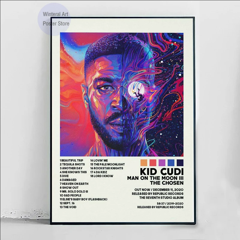 Prints Art & Collectibles Kid Cudi Posters Album Cover Poster Kid Cudi ...