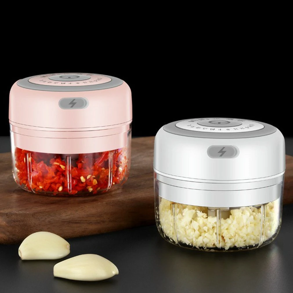 100ml Electric Garlic Masher Mini Chopper Vegetable Chili Meat Ginger ...