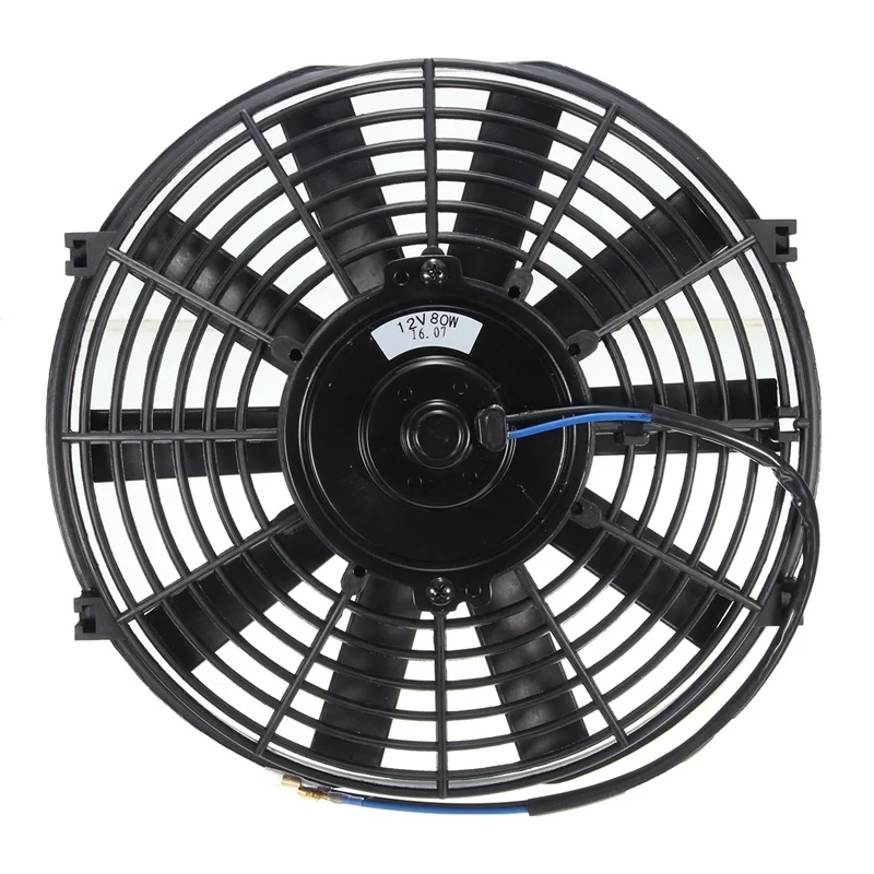 10 Inch 12V 80W 2100Rpm Straight Black Blade Electric Cooling Radiator ...
