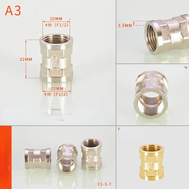 1/2" 20mm Copper Electroplating Pipe Fitting 2 3 4 Way Connector ...
