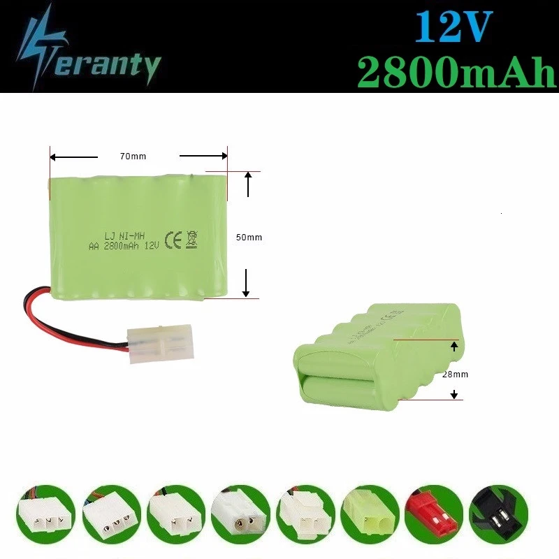 2800mah 12v Rechargeable Battery For Rc toys Cars Tanks Robots Gun NiMH ...