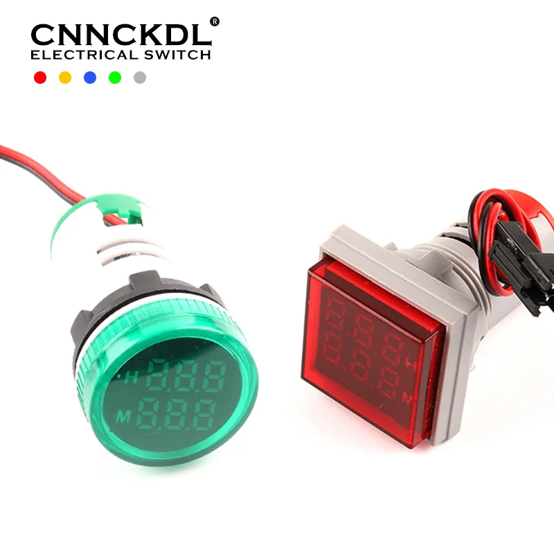 22MM-Led-Round-Square-Digital-Timer-Meter-0-60-minute-0-999hour-AC-220V ...