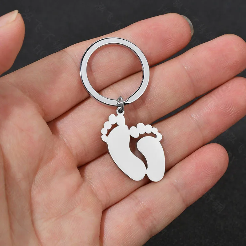 100-Stainless-Steel-Baby-Feet-Key-Chain-Blank-For-Engrave-Metal-Baby ...