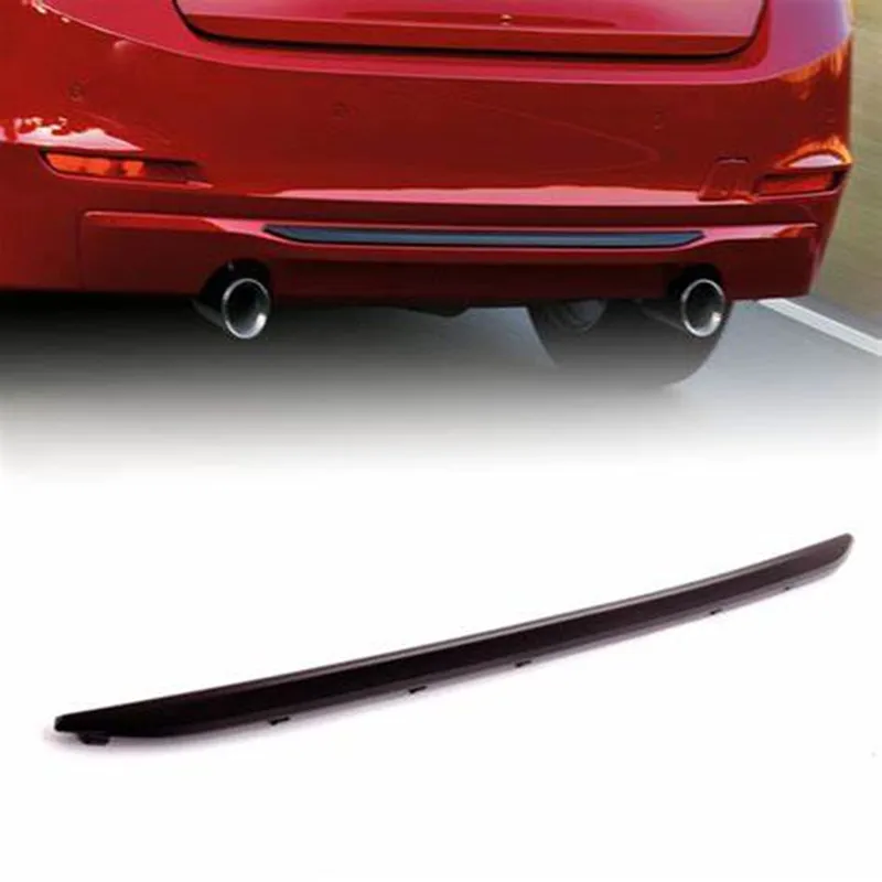 Rear Bumper Center Chrome/ Black Strip Trim Moulding For BMW F30 F31 ...