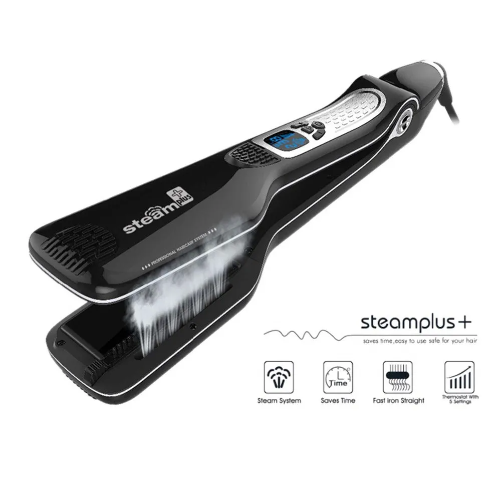 Steampod Hair Straightener Professional Flat Iron Straightening Iron Brush Titanium Ceramic Hair Comb Curler Steam Hair Curler AliExpress 66