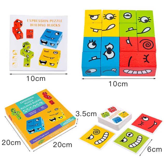 Expression Puzzle Building Blocks