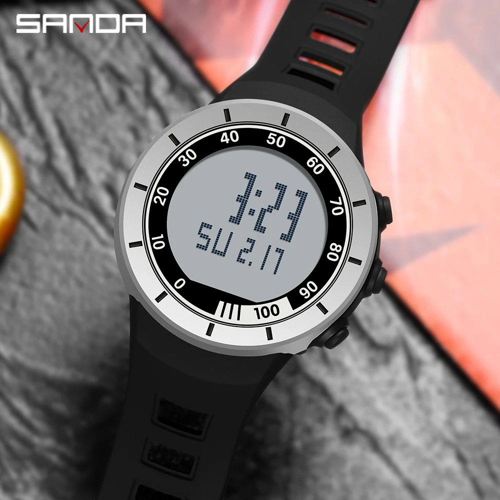 Digital-Watch-Men-Stainless-Steel-Case-Sport-Watches-For-Men-50M ...