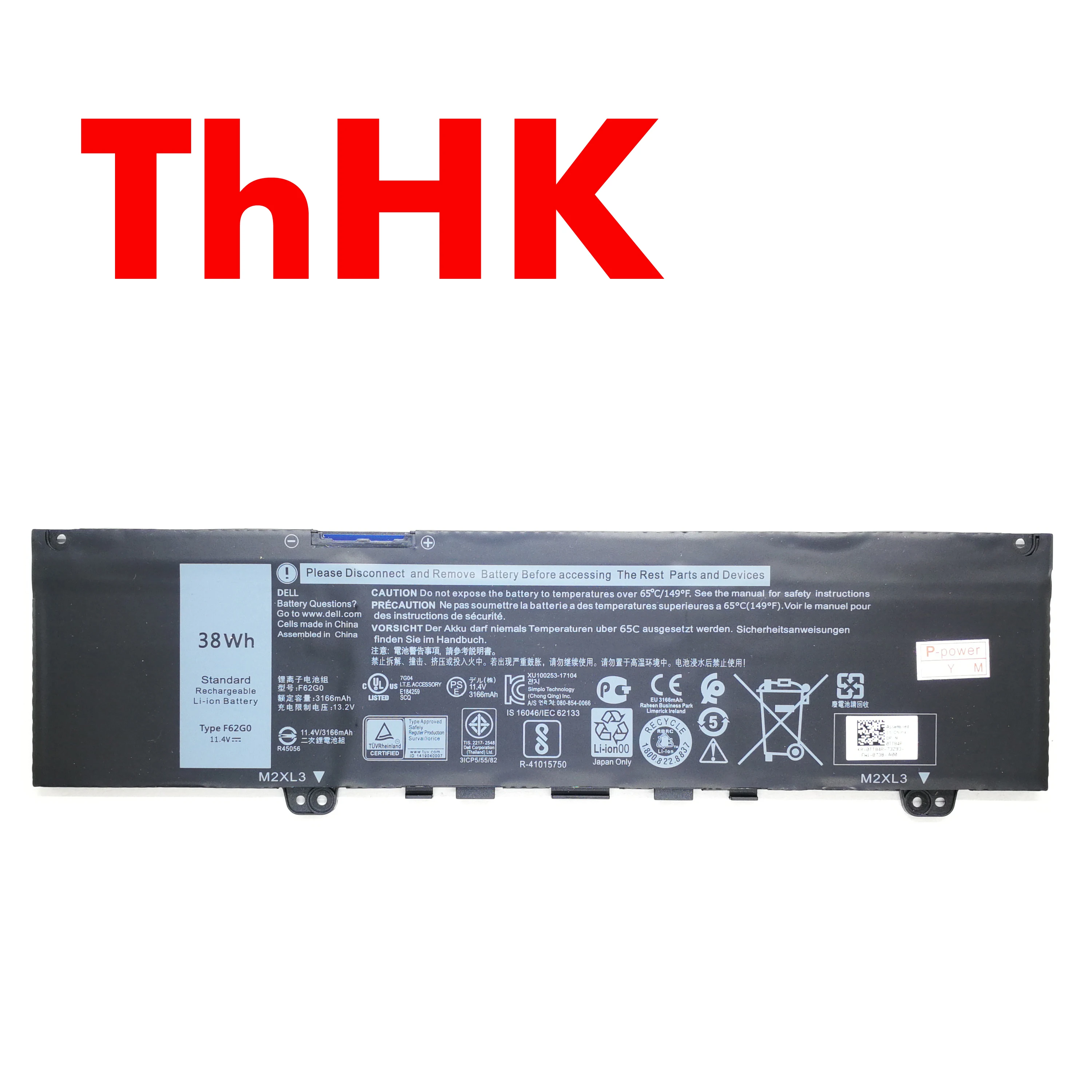 38wh New Genuine Original F62g0 F62go Laptop Battery For Dell Inspiron ...