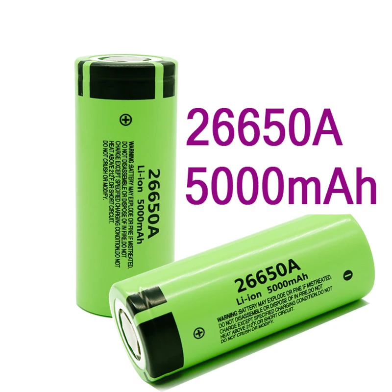 100% Original 26650 แบตเตอรี่สำหรับ Panasonic 26650A 3.7V 5000mAh 26650 ...