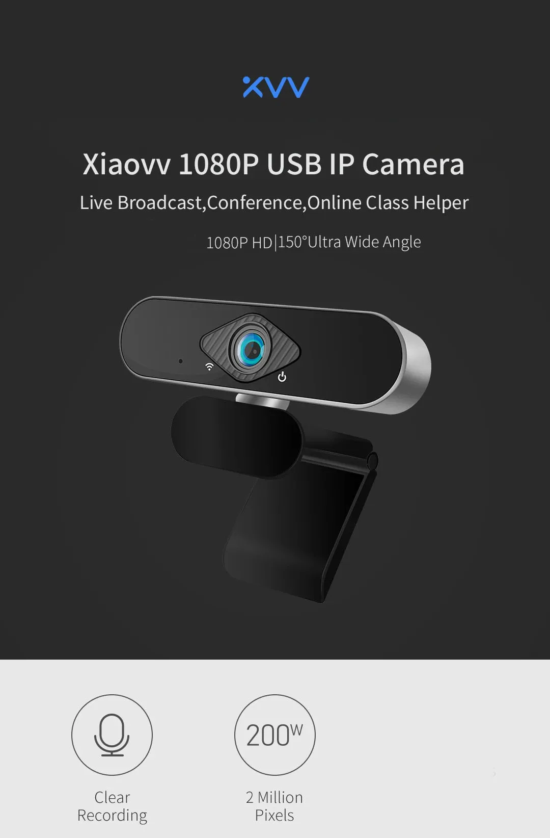 Youpin Xiaovv 1080P USB Webcam Camera Ultra Wide Angle Auto Focus