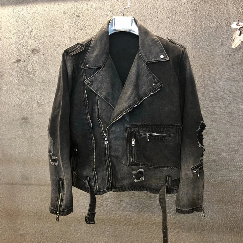 Denim Punk Jacket Mens