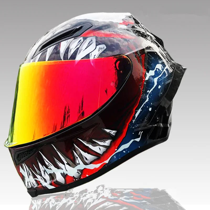 Full Face Motorcycle Helmet Venom Helmet With Big Spoiler Motocross ...