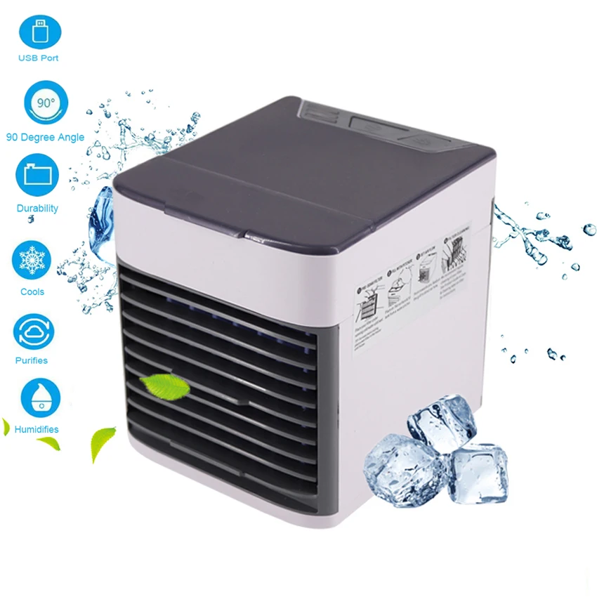 Mini ar condicionado caseiro com LED em 7 cores, cooler caseiro ...