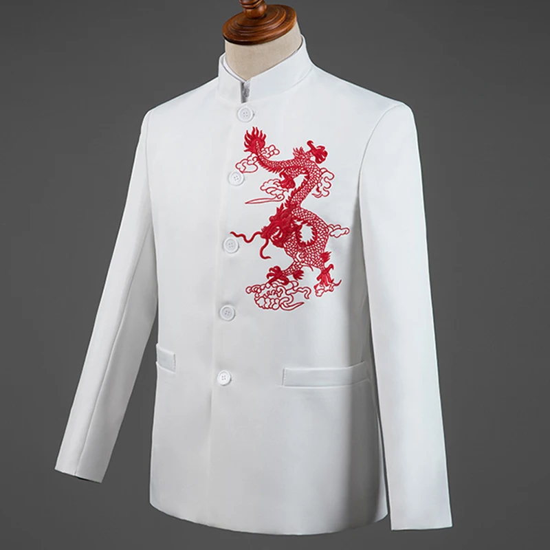 Chinese Collar Suit White