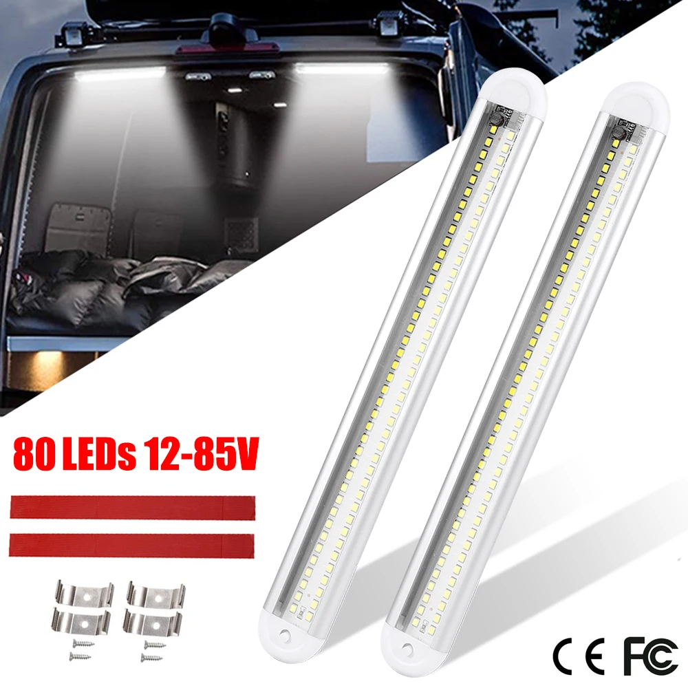 80leds Light Strip Super Bright Car Interior Strip Light Lamp Tube With ...