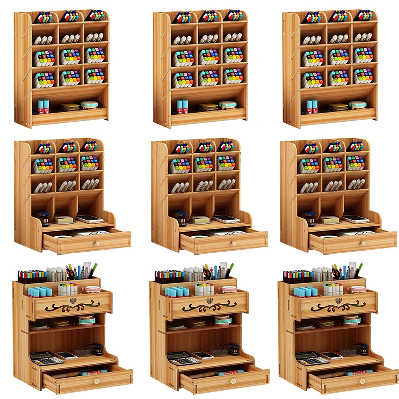 Pen-Holder-Wooden-Desktop-Pencil-Organizer-Office-Stationary-Storage ...