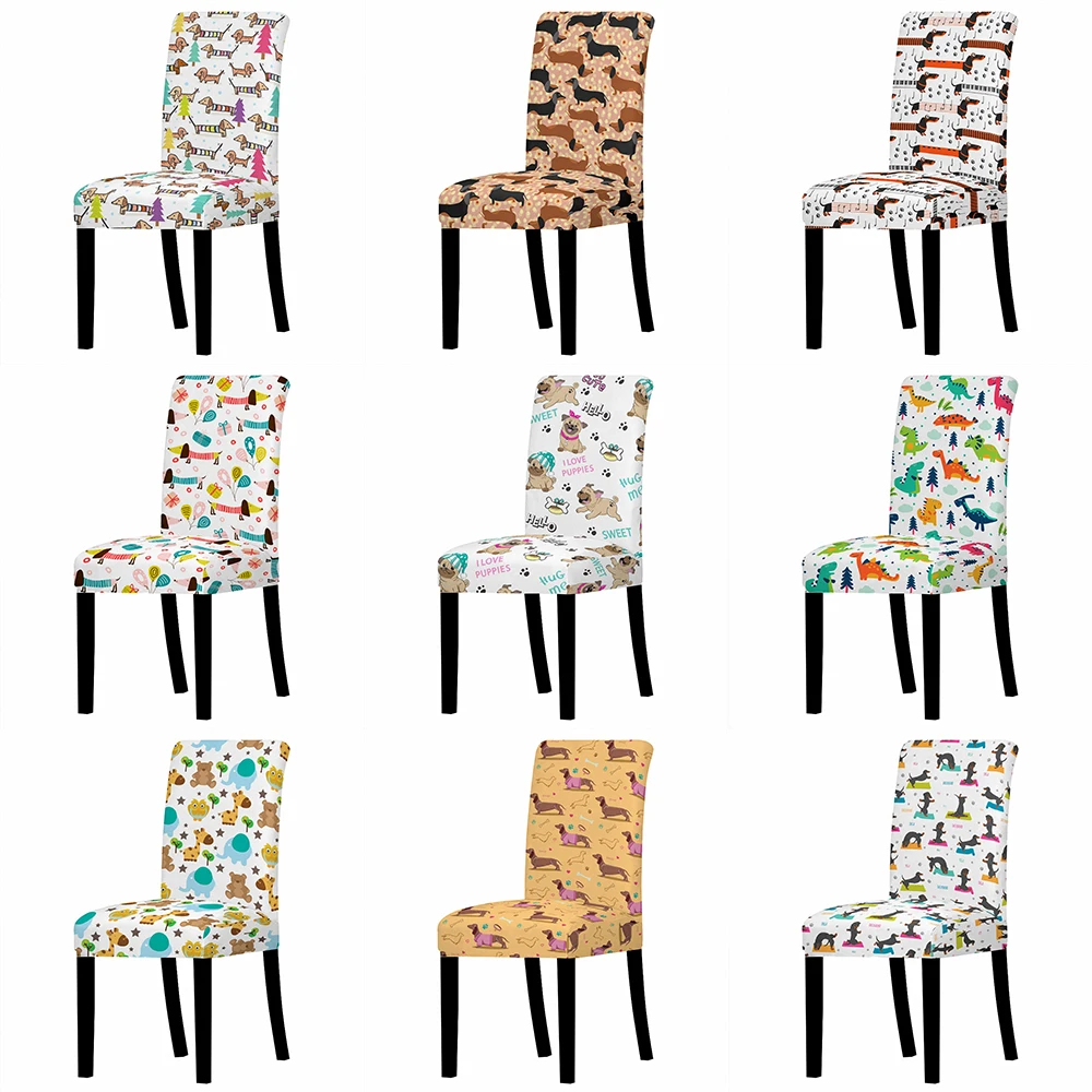 General Printed Chair Cover Cartoon Slipcover Removable Dachshund ...