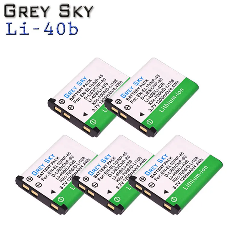 3.7v 1200mah Li-40b Li40b Li 40b Li-42b En-el10 En El10 Enel10 Digital ...