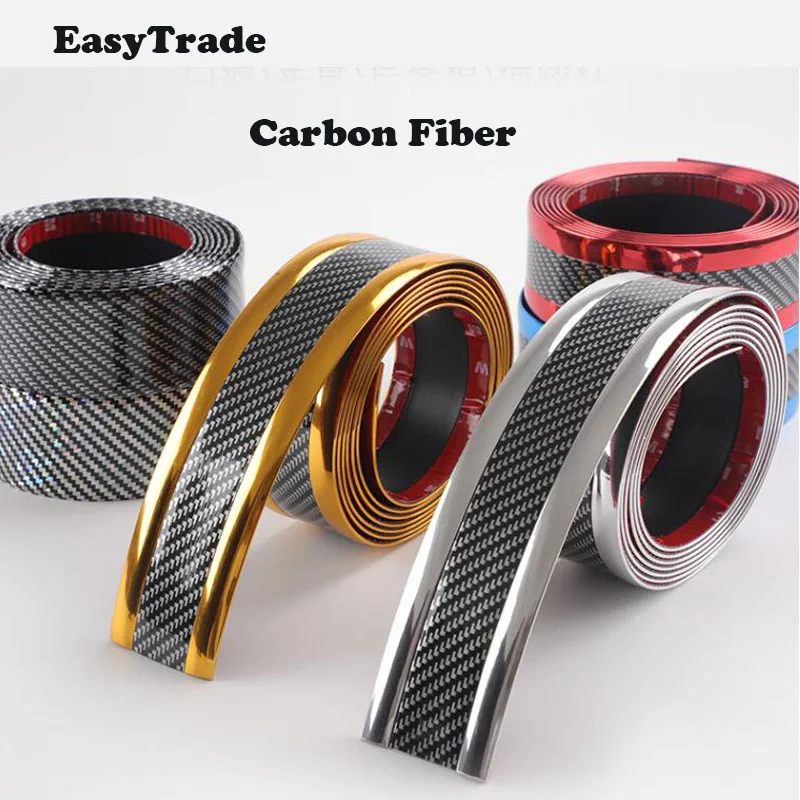 Car Styling Carbon Fiber Rubber Door Sill 5d Stickers Protector For ...