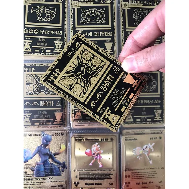 Custom Gold/Black Metal Pokemon Card Ancient Mew Toys & Games Card ...
