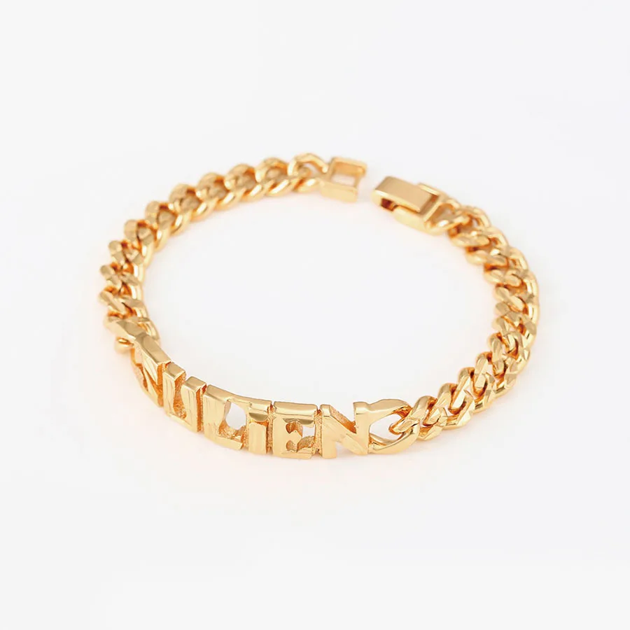 Xp jewelry pulseiras masculinas de ouro 18 k, letras de figaro pesadas ...