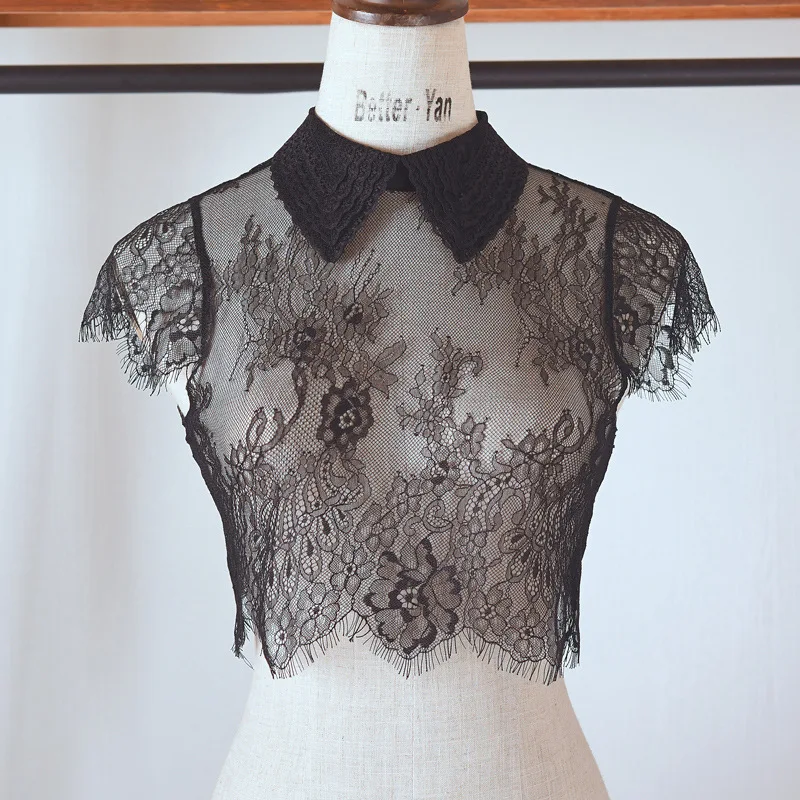 Elegant-Black-Fake-Collar-Lace-Elegant-Women-Fake-Half-Shirt-Detachable ...
