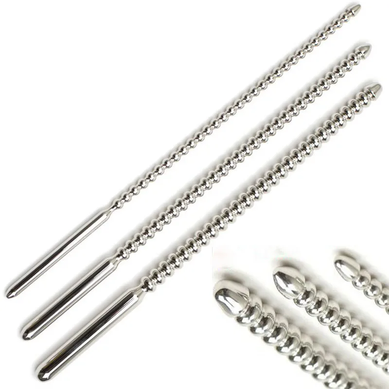 For Men 6mm/8mm/10mm Beads Penis Plug Urethral Sounds Dilator Metal ...